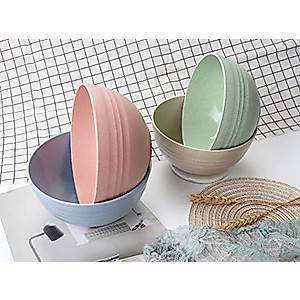 Flux Kitchenware Unbreakable Cereal Bowls - Wheat Straw Fiber - Lightweight Bowl - Dishwasher Microwave Safe - BPA Free - Ideal for Cereal Salad Soup Noodle Rice Fruit Dessert (4 Pieces)