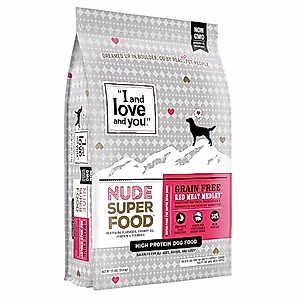 I and love and you Nude Superfood Dry Dog Food - Grain Free Kibble, Pork, Prebiotics & Probiotics,23-Pound