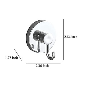 WENKO Wall Hooks with Loc-Vacuum Technology, for Hanging, Storage, for Shower, for Kitchen, No Drilling, No Holes, No Screws, Without Nails, 9.29" x 1.57" x 3.74", Chrome
