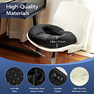 HOMCA Donut Pillow hemmoroid seat Cushion for Office Chair,Sciatica Pain Relief Pillow ​for Sitting,Premium Memory Foam Wheelchair Cushions for Pressure Relief,Tailbone Pain Car Seat Cushions