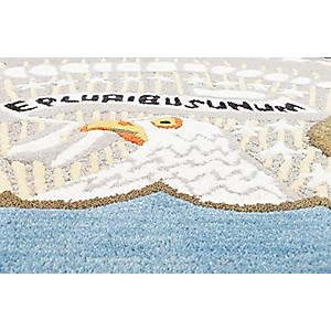 Eagle USA Pluribus Unum Seal of The President United States of America Handmade Tufted 100%Woolen Round Area Rugs & Carpet (8'x8' Round)