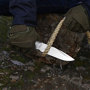 Mossy Oak Fixed Blade Hunting Knife Set - 3 Piece, Full Tang Leather Handle Straight Edge and Gut Hook Blades Game Processing Knife Set, Sheath Included