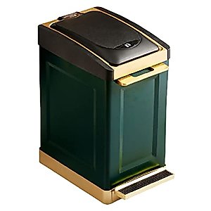 Trash Bin Trash Can Wastebasket Kitchen Trash Can, Pedal Bin with Lid, Garbage Can Trash Bin Stainless Steel Step Bin, Plastic Inner Bucket, Soft Closure Garbage Can Waste Bin (Color : OneColor, Siz