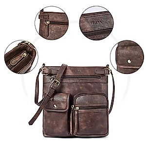 Telena Crossbody Purses for Women Medium PU Leather Shoulder Bag with Multi Pocket for Women Coffee