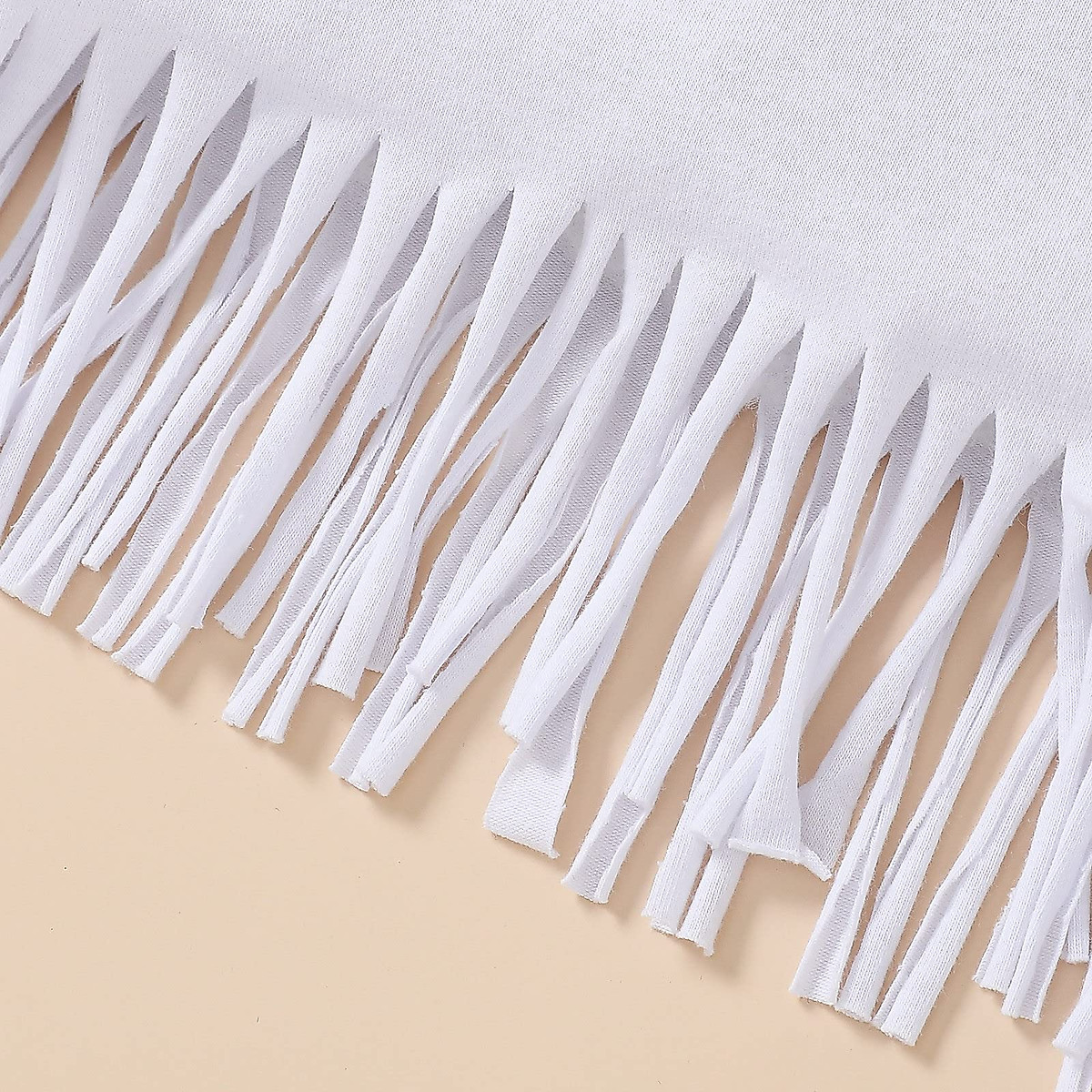 Toddler Girls Short Sleeve Independence Day 4 of July Letter Printed Tassels T Shirt Tops Infant Summer Outfit White