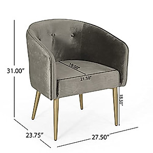 Christopher Knight Home Deshler Dining ARM Chair, Gray + Gold