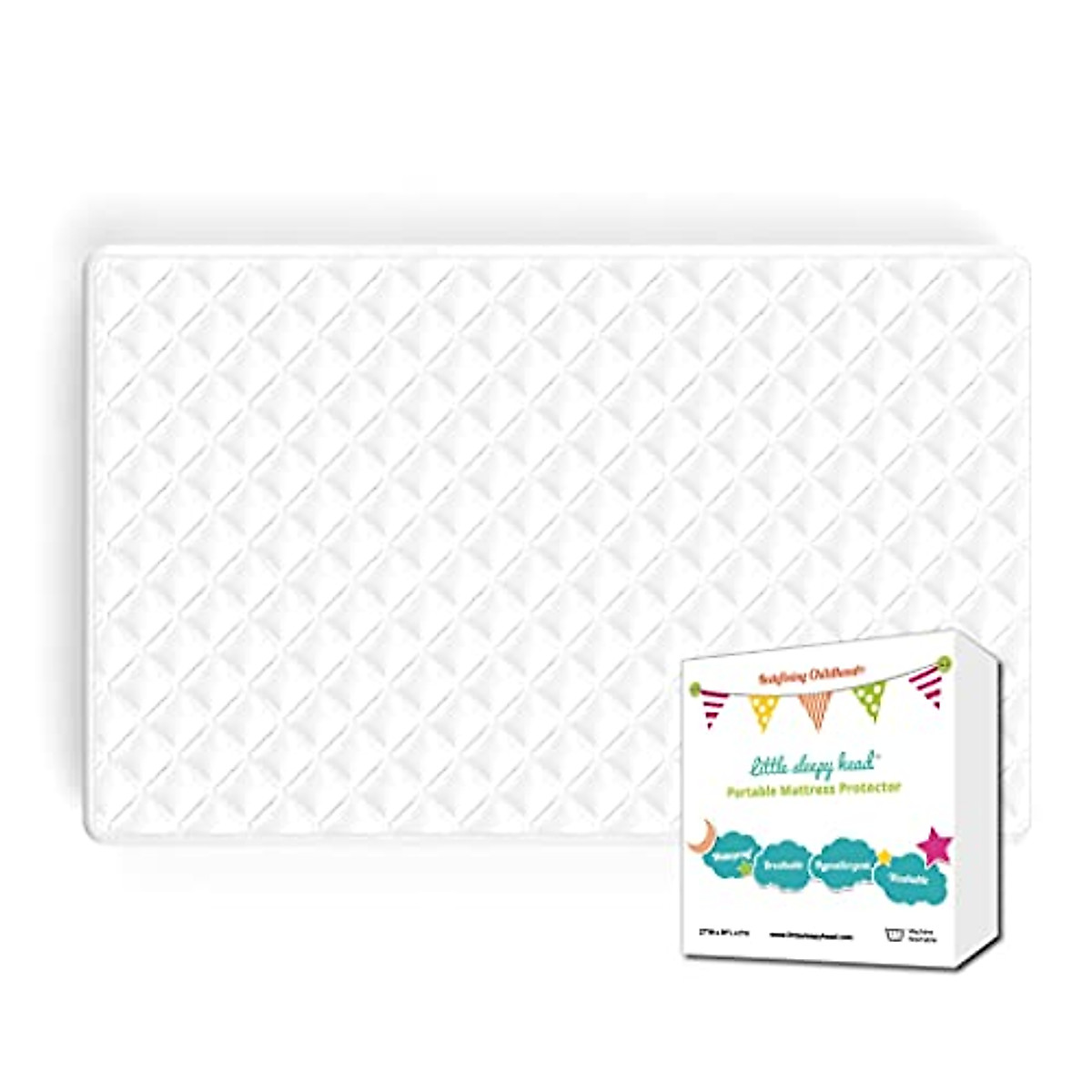 Little Sleepy Head Soft, Waterproof Portable Crib Mattress Protector for Pack n Play & Play Yards