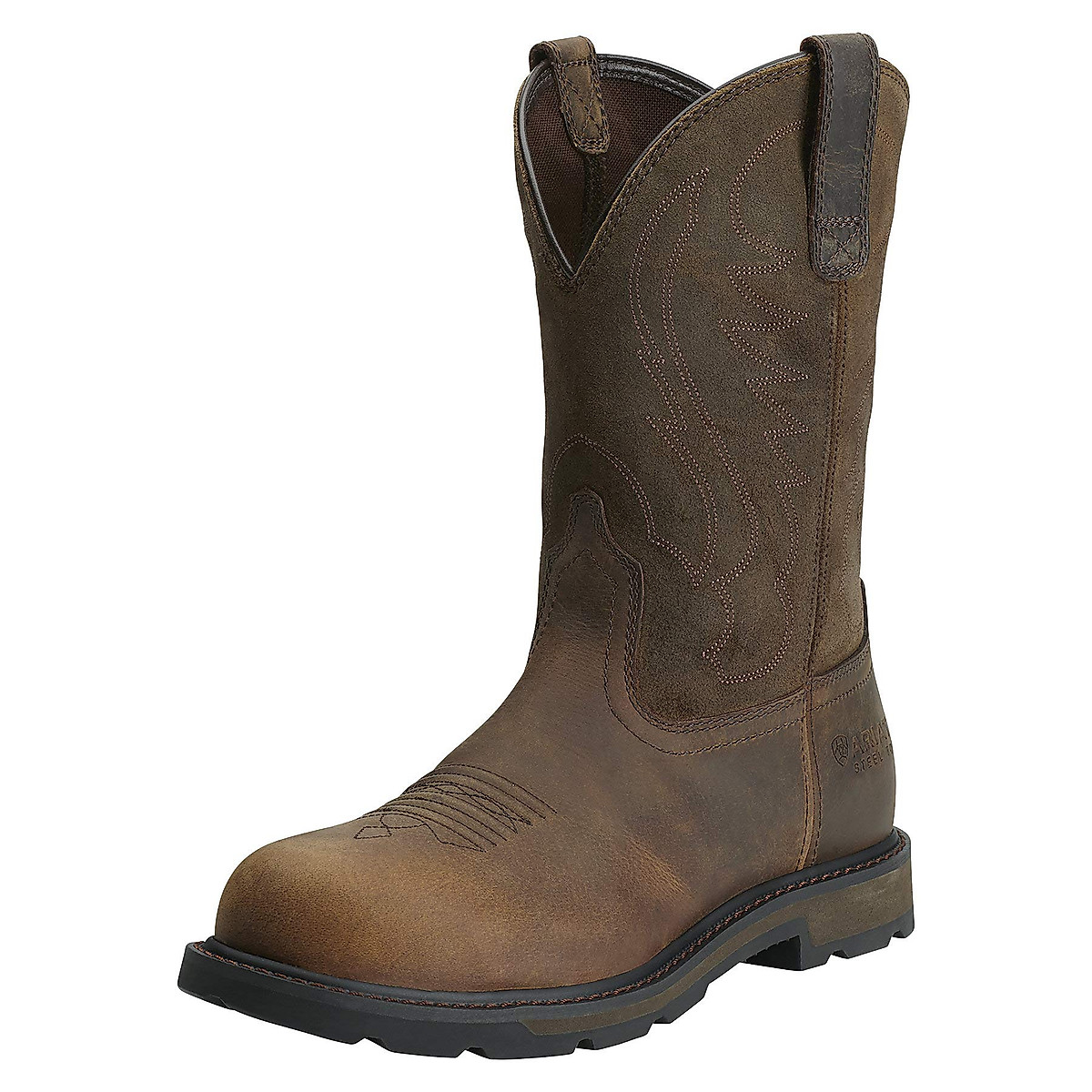ARIAT mens Groundbreaker Pull-on Steel Toe Work Boot, Brown, 10.5 US