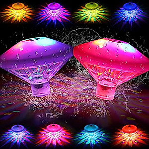 Macarrie 8 Pack Floating Pool Lights with 8 Modes for Swimming Pool, Waterproof LED Pond Underwater Light Up Pool Lights for Disco Pool Party Decorations