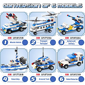 EP EXERCISE N PLAY 1169 Pieces Police Ship Building Blocks Kit with Cop Car Helicopter Patrol Boat for Boys and Girls Age 6-12