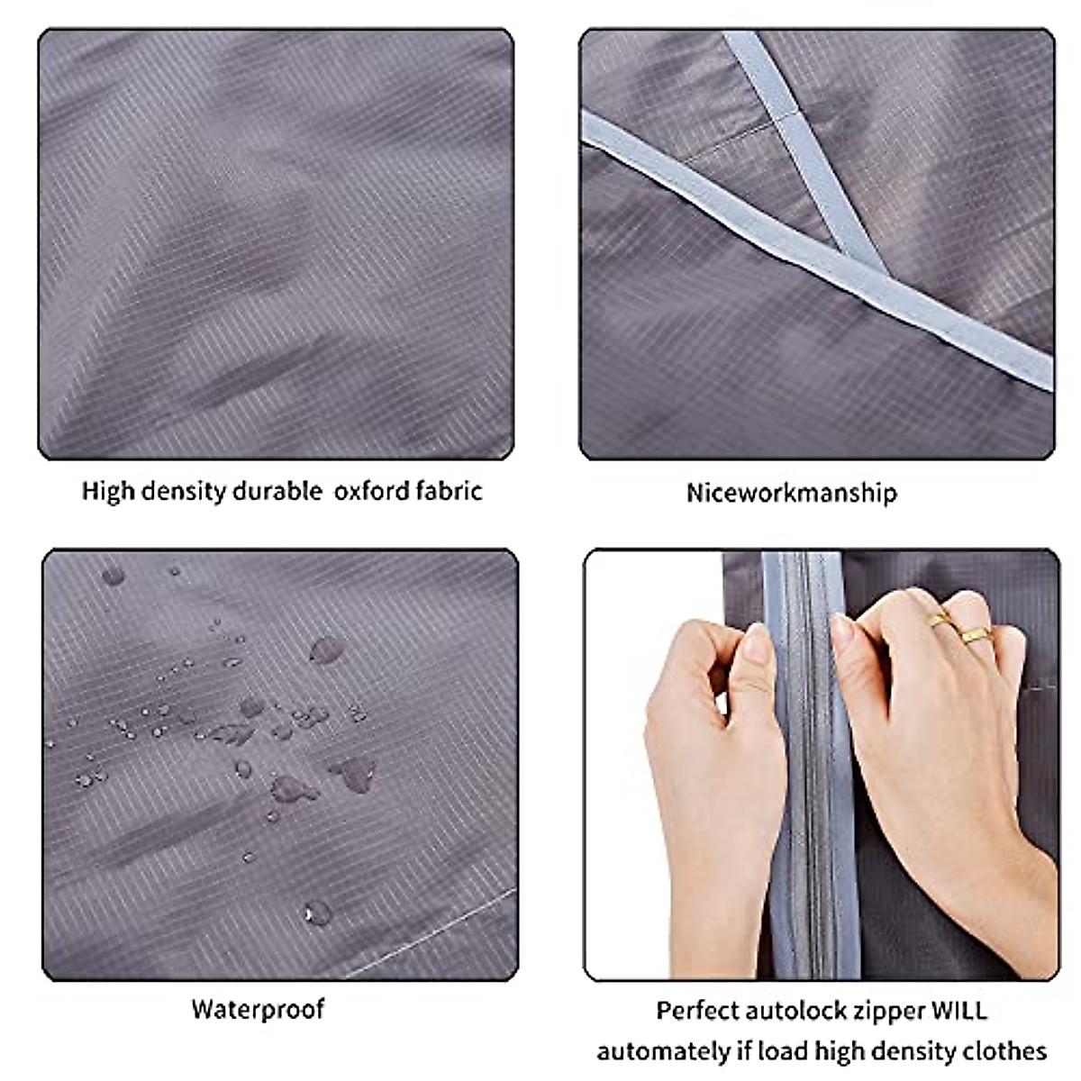 Hanging Laundry Hamper Bag Space Saving Wall with Stainless Steel Hooks Dirty Clothes Bag Large Storage Folding Basket Hanging Zippered Laundry Basket for College, Closet, Behind Doors