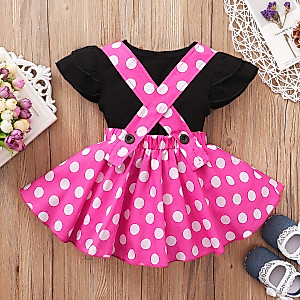 Baby Toddler Girl Polka Dots Fancy Dress Up Costume Birthday Party Tulle Dresses with Polka Dot Headband