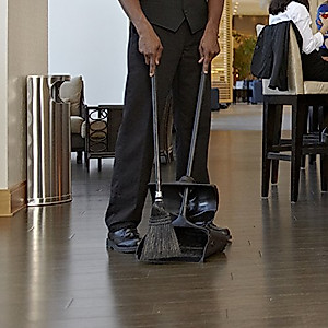 Rubbermaid Commercial Executive Series™ Lobby Pro® Dustpan With Cover, Long Handle, Black (FG253200BLA)