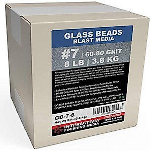 #7 Glass Beads - 8 lb or 3.6 kg - Sand Blasting Abrasive Media (Medium) 60-80 Mesh or Grit