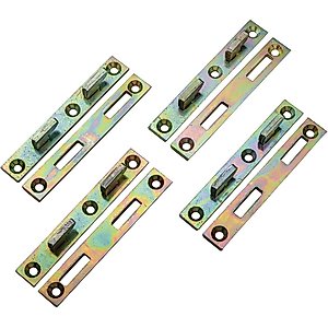 Rockler 4” x 5/8" Bed Rail Brackets (4-Pack) - Wrought Steel Bed Rail Fasteners – Easy to Assemble Bed Frame Hardware & Bed Hardware – Heavy Duty Fasteners & Bed Brackets for DIY Assembly