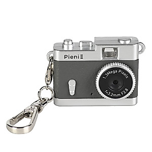 Kenko 144312 Pieni II Digital Toy Camera, Gray, Key Holder Set, 1.31 Megapixels, Photo & Video Capability, Micro SD Card Slot