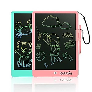 CARRVAS LCD Writing Tablet for Kids 2 Pack 10 Inch Coloring Pad Drawing Pad Reusable Electronic Doodle Board Toy Gifts for 3 4 5 6 7 8 Years Toddler Boys Girls (Double Battery)