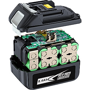 Simple Plus+ Replace for Makita 18V 8.4Ah LXT Lithium-ion Battery Real Capaticy MOLICELL INR-P42A Cell, Extra Long Runtime Compatible with Makita 18V LXT Power Tools and Chargers