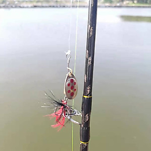 10pcs Fishing Lure Spinnerbait, Bass Trout Salmon Hard Metal Spinner Baits Kit with Tackle Boxes