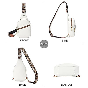 Telena Sling Bag for Women Crossbody Fanny Packs for Women Fashion Chest Bag with Adjustable Strap Beige Brown