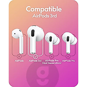 Gcioii - Upgraded Ear Hooks Covers for AirPods 3 [Added Storage Pouch] Sport Anti Slip Ear Tips Wings, Grip Tips Accessories Compatible with Apple AirPods 3rd Generation (White,3 Pairs)