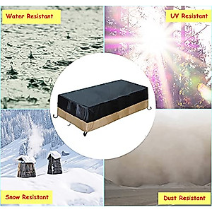 ProHome Direct Heavy Duty Waterproof 60Inch Rectangle Fire Pit Cover for Outdoor Patio Gas Fire Table,60"L X 38"W X 24"H,Weather Resistant,Black