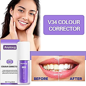 Whitening Toothpaste,Purple Toothpaste for Teeth Whitening,Colour Corrector Toothpaste,Toothpaste Whitening,V34 Toothpaste,Remove Stains,Improves Teeth Brightness and Reduce Yellowing