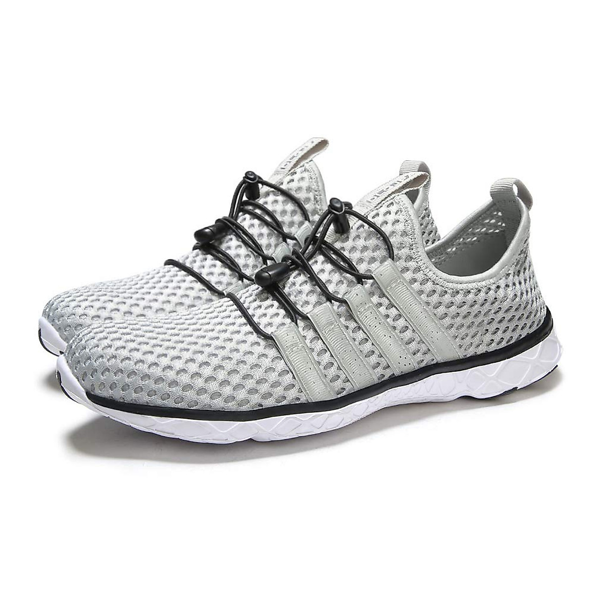 DLGJPA Women's Lightweight Quick Drying Water Shoes for Beach or Water Sports Slip On Walking Shoes LightGrey 7.5