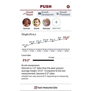 InBody Push Portable Ultrasound Stadiometer - Height Measuring Device for Children and Adults, Track Height Measurement, Room Temperature, and Humidity