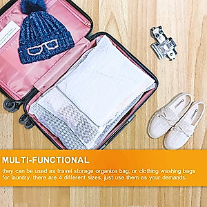 Washable Garment Delicates Laundry Bags - Simply JT Pack of 4 (1XL, 1L, 1M, 1S). Durable 120g Honey Comb Mesh Reusable Washing Bag for Underwear Bra Lingerie Clothes and Organization for Travel