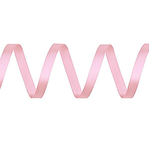 Ribest 1/4 inch Light Pink Double Face Satin Ribbon 50 Yards Per Roll for Bouquet Gift Wrapping Hair Wedding Birthday