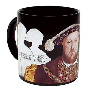 Henry VIII Disappearing Coffee Mug - Add Hot Water and Watch Henry's Wives Disappear - Comes in a Fun Gift Box - by The Unemployed Philosophers Guild, 10Fl oz