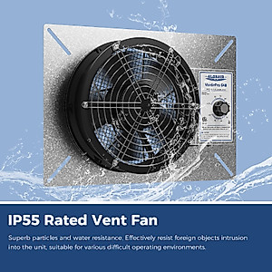 ALORAIR 540 CFM IP-55 Grade Crawlspace Ventilation Fans with Humidistat & Thermostat, 8.7 inches Basement Vent Fans with Isolation Mesh, Ventilator Fan for Crawl Space Basement Attic Garage, Exhaust