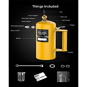 InoKraft Non-Aerosol Sprayer G1 - Pressurized Spray Bottle for Industrial-Strength, Non-Corrosive, Easy-to-Maintain Paint Sprayer for Mechanical and Automotive Repair