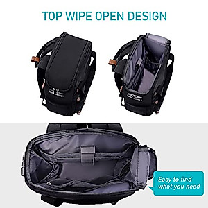 LOVEVOOK Laptop Backpack for Women, 15.6 Inch Anti-Theft Computer Backpack with USB Charging Port, Water Resistant Nurse Cute Bag with Lock, Black