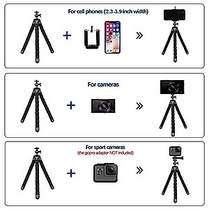 Flexible Phone Tripod with Wireless Remote, Mini Tripod Stand for iPhone 14 13 12 Mini 11 Pro Max XS XR X Samsung Android Camera Adjustable iPhone Tripod Stand for Video Recording Vlogging