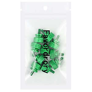 Favordrory 6#-32 Anodized Aluminum Thumbscrews, Computer Case Thumbscrews, Thumb Screws, Green, 10 PCS