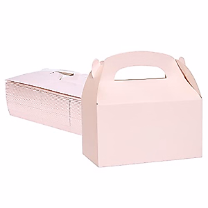 36 Pack Blush Pink Treat Boxes Gable Boxes Party Favor Boxes Paper Gift Boxes for Baby Shower, Birthday, Wedding Party 6.18 x 3.58 x 3.38 Inches (Baby Pink)