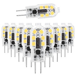 Hanbaak G4 LED Bulbs, 20W Equivalent G4 Light Bulb, 1.5w 12V G4 Bi Pin Base Bulb, Daylight White 6000K, Non-Dimmable, 10 Packs