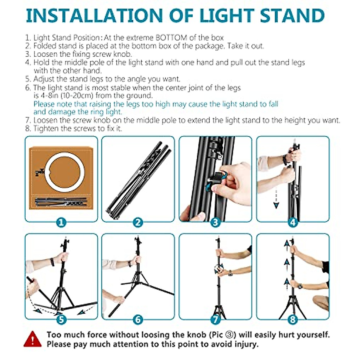 Neewer Ring Light Kit:18"/48cm Outer 55W 5500K Dimmable LED Ring Light, Light Stand, Carrying Bag for Camera,Smartphone,YouTube,TikTok,Self-Portrait Shooting, Black, Model:10100416