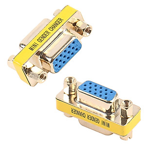 BENFEI VGA Coupler, 2-Pack VGA/SVGA Adapter HD15 Female to Female Gender with Gold-Plated Cord