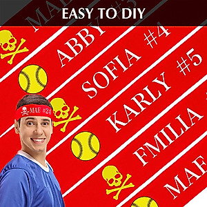 WILLBOND 12 Pieces Tennis Tie Headband, Dry Head Tie Sport Tie Back Headband for Basketball, Running, Karate, Athletics (Red, Unisex)