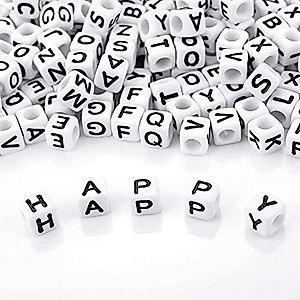 700PCS White Letter Beads Alphabet Beads for Jewelry Making DIY Necklace Bracelet (6mm)