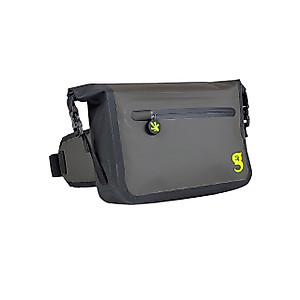 geckobrands Waterproof Tarpaulin Dry Bag Waist Pouch, Black/Neon Green