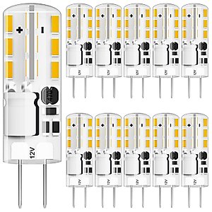 Gaormii G4 LED Bulb JC Type Bi-Pin Base Bulb 1.5W AC/DC 12V 10W T3 Halogen Bulb Replacement for Landscape Lighting, Under Cabinet Puck Light, Chandeliers, Warm White 3000K, 10-Pack