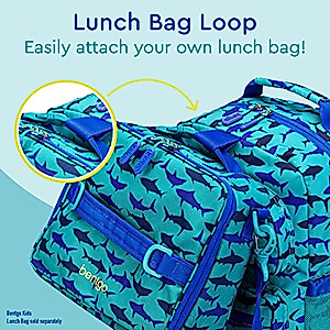 Bentgo® Kids Backpack - Lightweight 14” Backpack in Unique Prints for School, Travel, & Daycare - Roomy Interior, Durable & Water-Resistant Fabric, & Loop for Lunch Bag (Shark)
