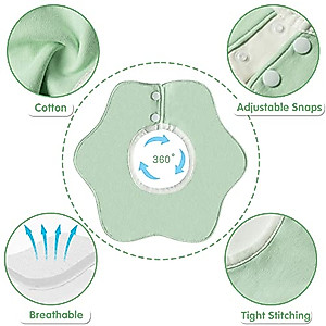 Zainpe 6Pcs 360° Rotate Baby Bibs Waterproof Snap Baby Bib Solid Colors Pink Orange Green Snap Cotton Absorbent Feeding Burp Cloth for Unisex Infant 0-12 Months Boys Girls Drooling Teething Toddler