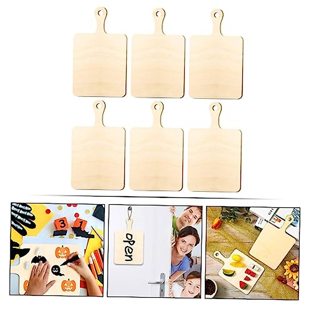 KJHBV 6pcs Home Accessories Decor Wooden Decor in Bulk Craft Wood Chopping Board Set Small Chopping Board Wood Chips Cutting Board Decorate Small Cheese Dining Table Wood