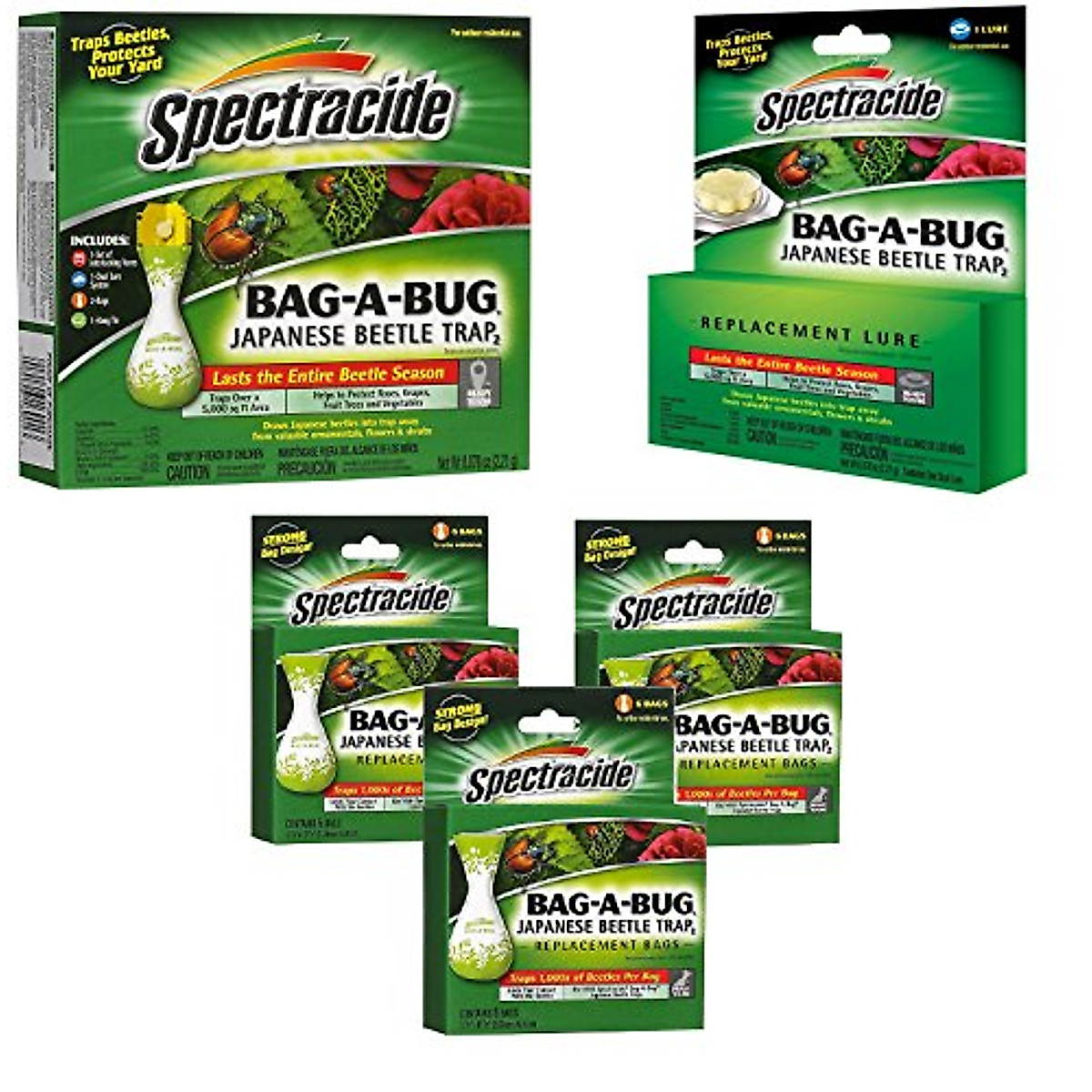 United Industries Spectracide Bag-A-Bug Japanese Beetle Trap2-1 Trap (56901) + 18 Replacement Bags (56903) + 1 Replacement Lure (HG-16905) (Bag-A-Bug Bundle Pack)