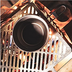 HIEWOAS Portable Fire Pit with BBQ Grill, 304 Stainless Steel Campfire Grill, Camping Firepit Charcoal Grill Outdoor Bon Fire Wood for Car Camping Patio Garden Backyard